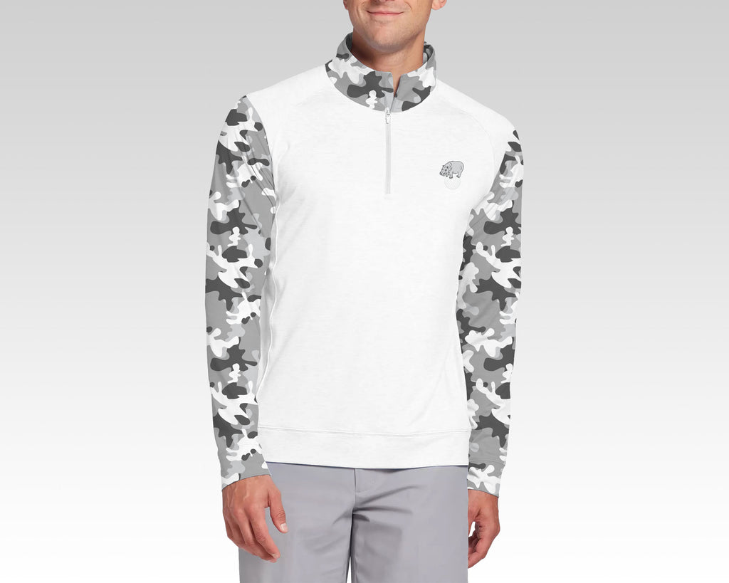 Gray Camo Quarterzip – Chippopotamus